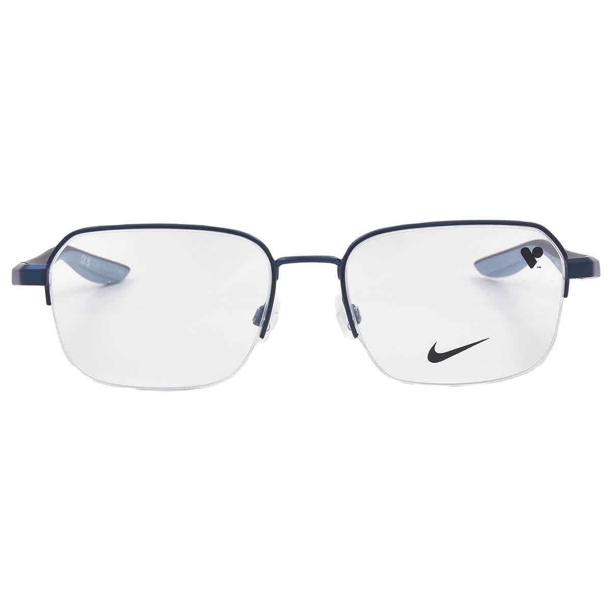 Nike NIKE 8152 410 Men's Satin Navy Rectangular Frame Eyeglasses ...