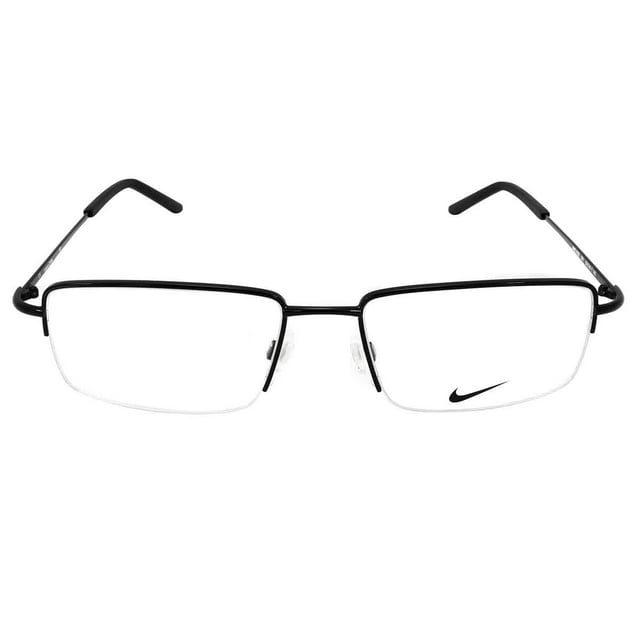 Nike NIKE 8182 001 Unisex Black Rectangular Metal Frame Eyeglasses ...