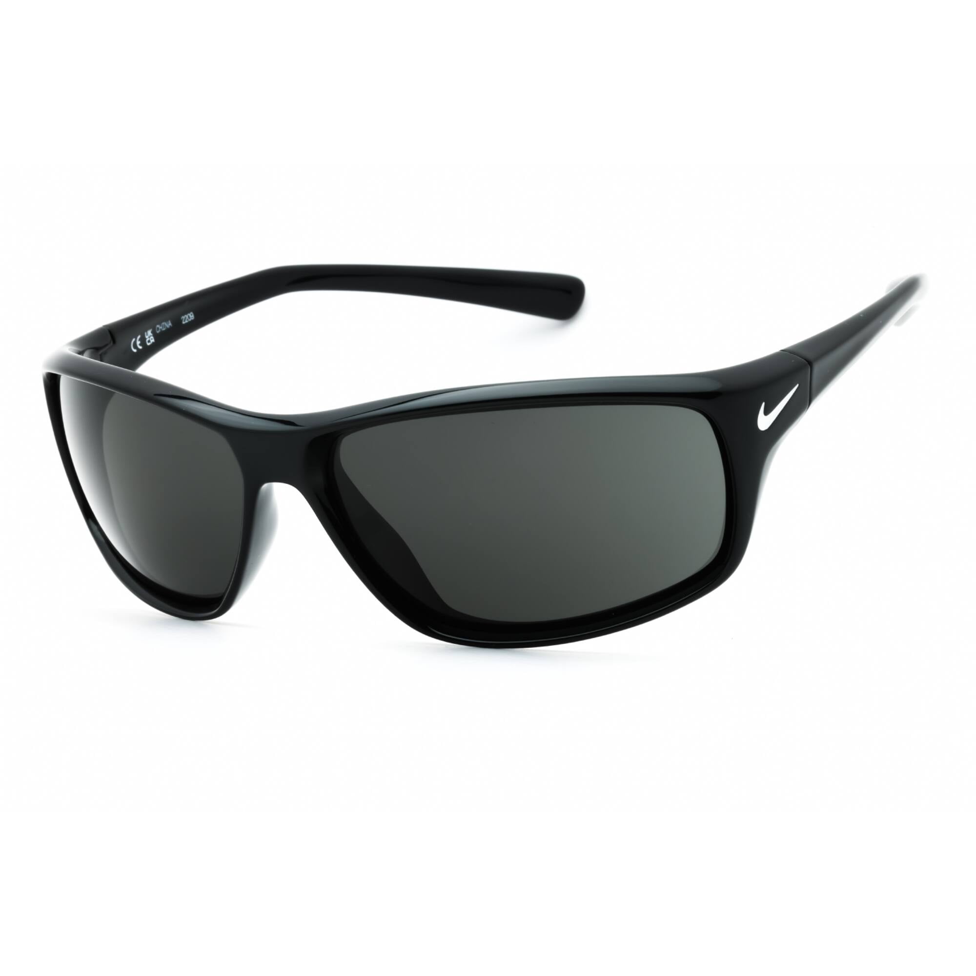 Nike Adrenaline Men's Black Sport Wrap Sunglasses with Grey Max Optics ...