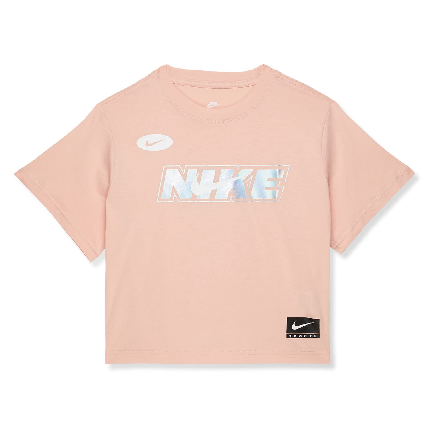 Nike NSW Boxy Icon Clash Tee (Little Kids/FBig Kids) (Girls, Arctic ...