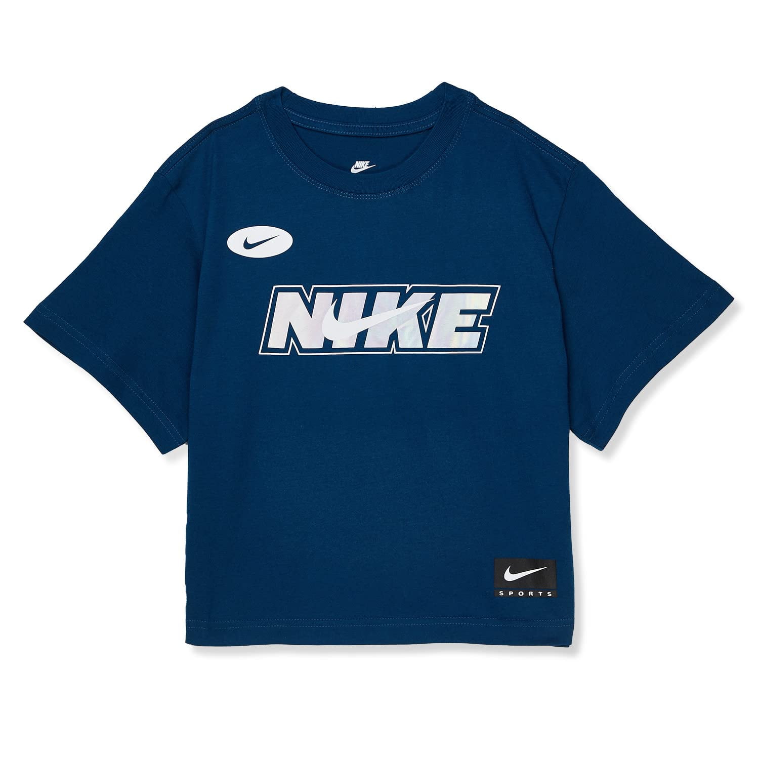 Nike NSW Boxy Icon Clash Tee (Little Kids/FBig Kids) (Girls, Valerian ...