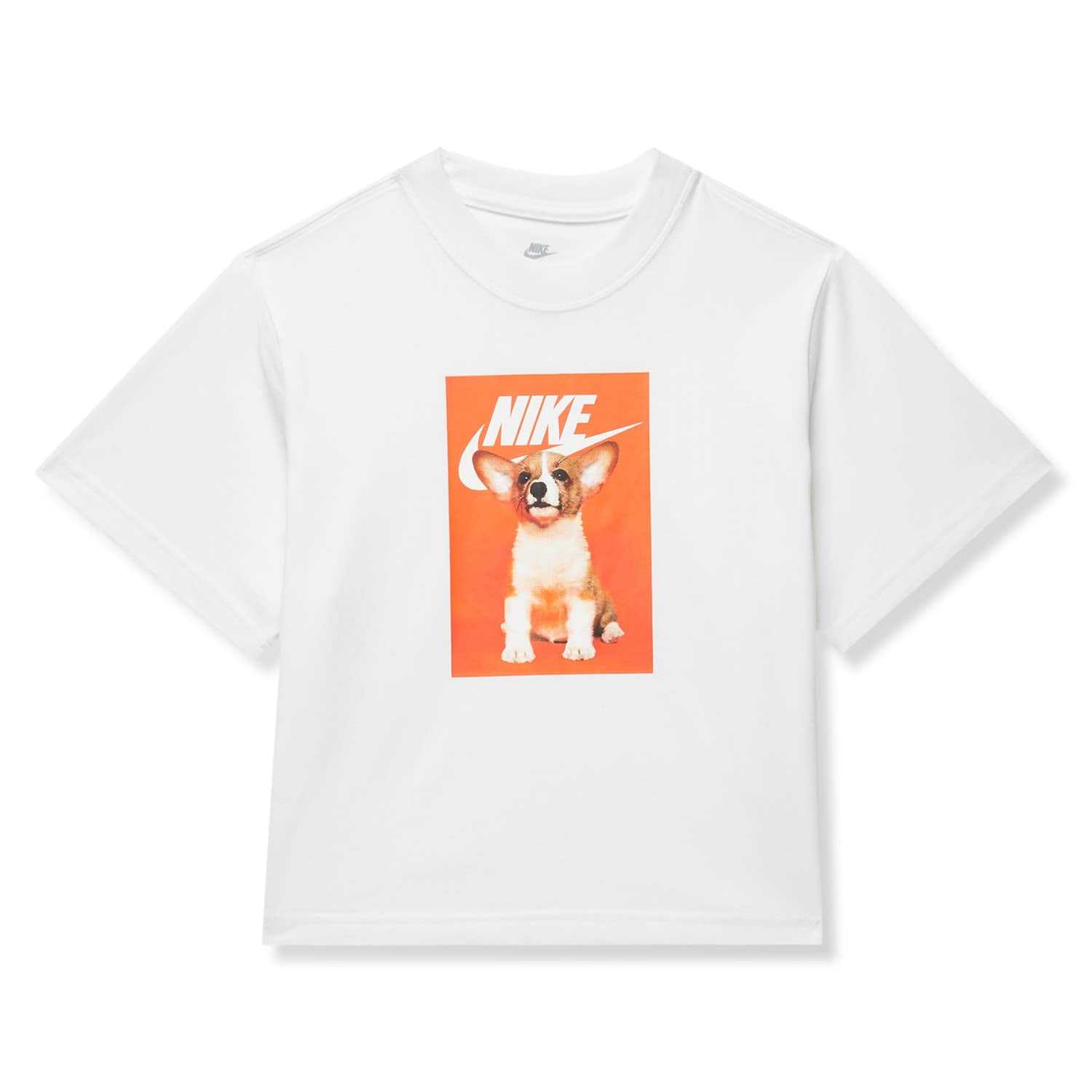 Nike NSW Boxy Puppy Tee (Little Kids/FBig Kids) (Girls, White, SM (8 ...