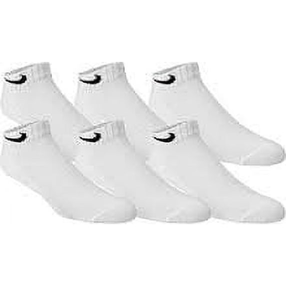 Nike Performance Cotton Cushioned Socks 6 Pack Low-Cut, White, Large 8 ...