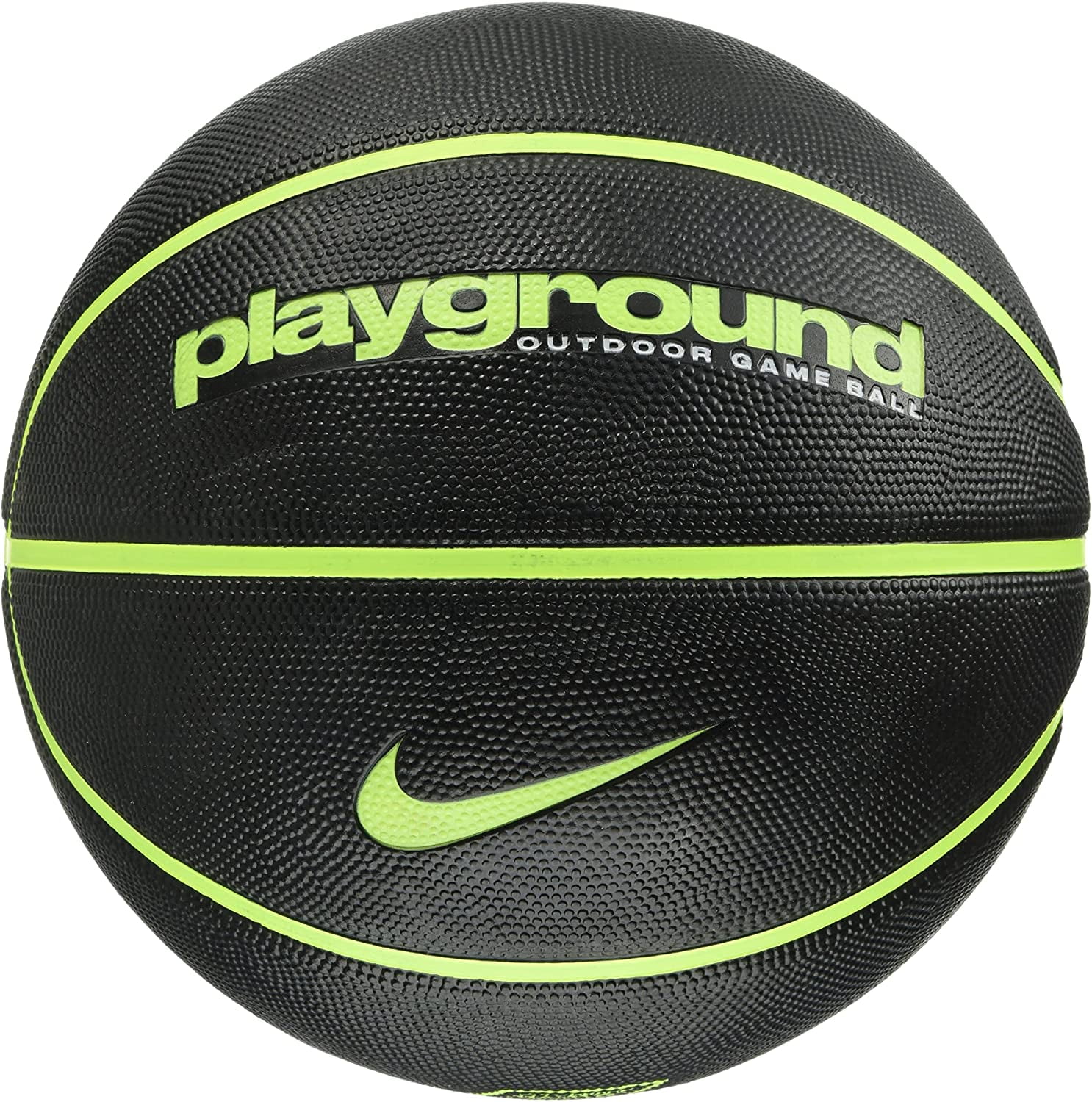 Nike Playground Rubber Outdoor Basketball Ball Black/Green - Size 7 ...