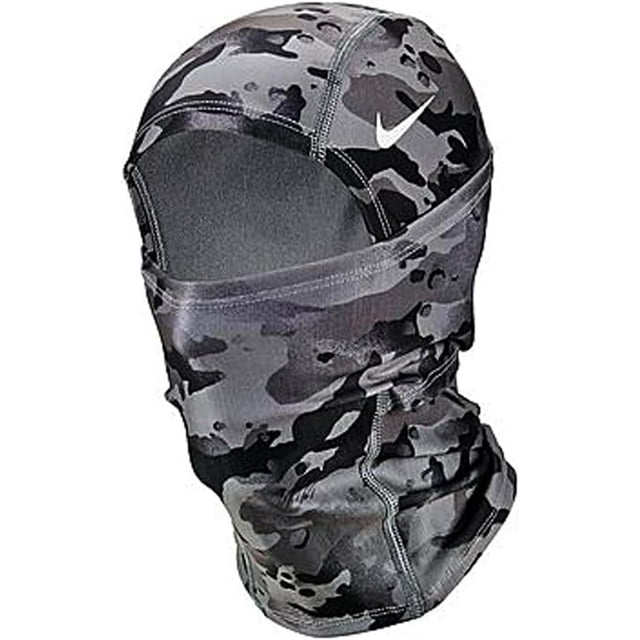 Nike Pro Hyperwarm Hood, One Size Fits Most, Adult (Grey Camo/White ...
