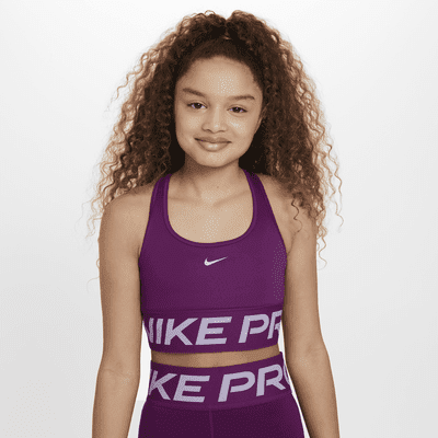 Nike Pro Swoosh Girls' Sports Bra Color: Viotech/Hydrangeas Size: L ...