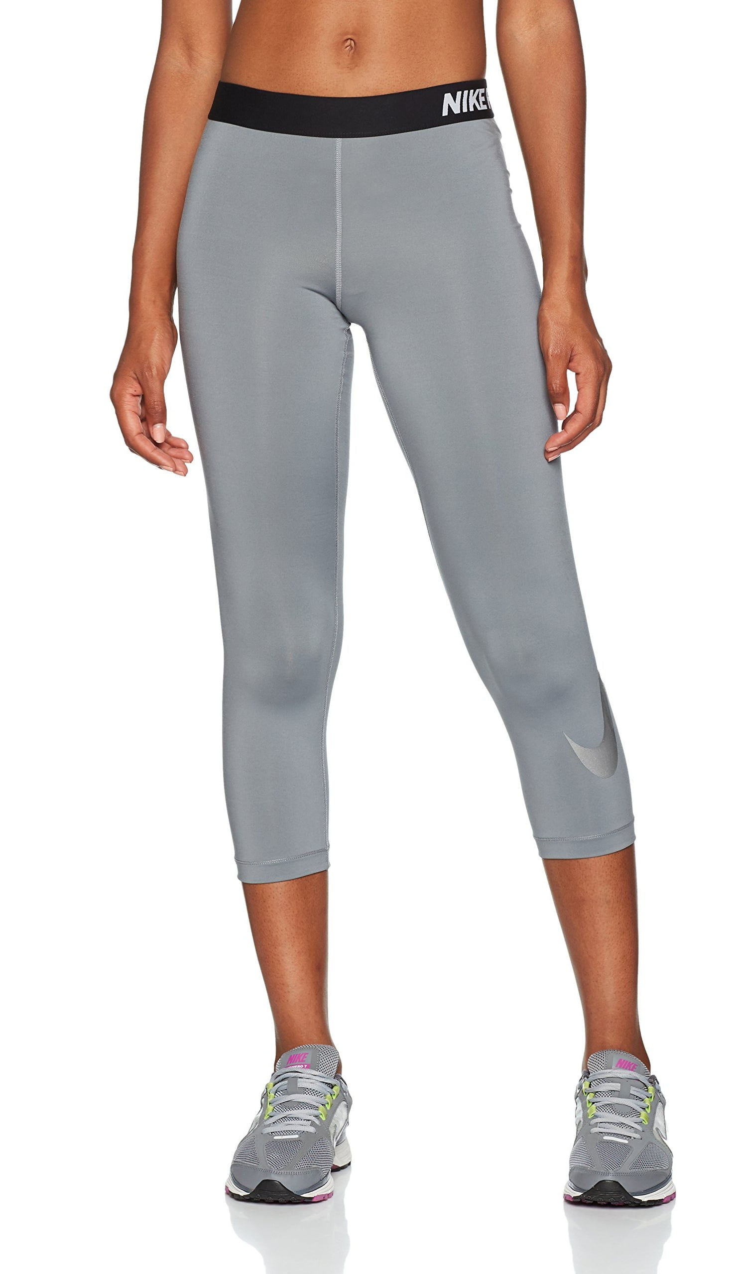 Nike Pro Women's Grey Capris Compression Dri‑fit Leggings - Walmart.com