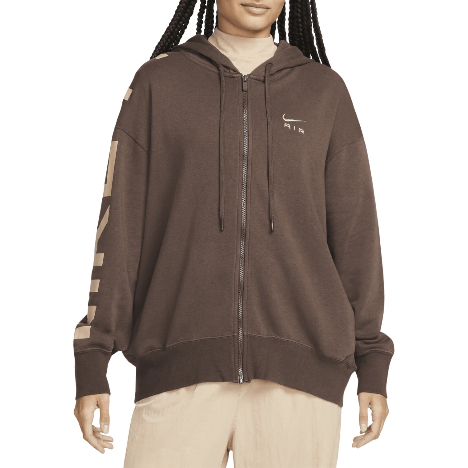 Nike Sportswear Air Fleece Oversized Full-zip Hoodie Womens Style ...