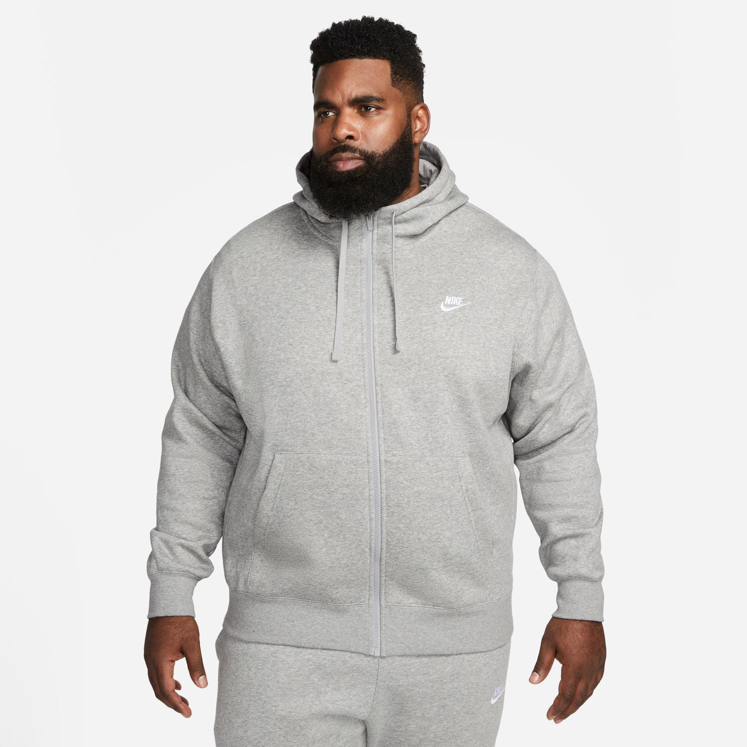 Nike Sportswear Club Fleece Men's Full-Zip Hoodie Color: Dark Grey ...