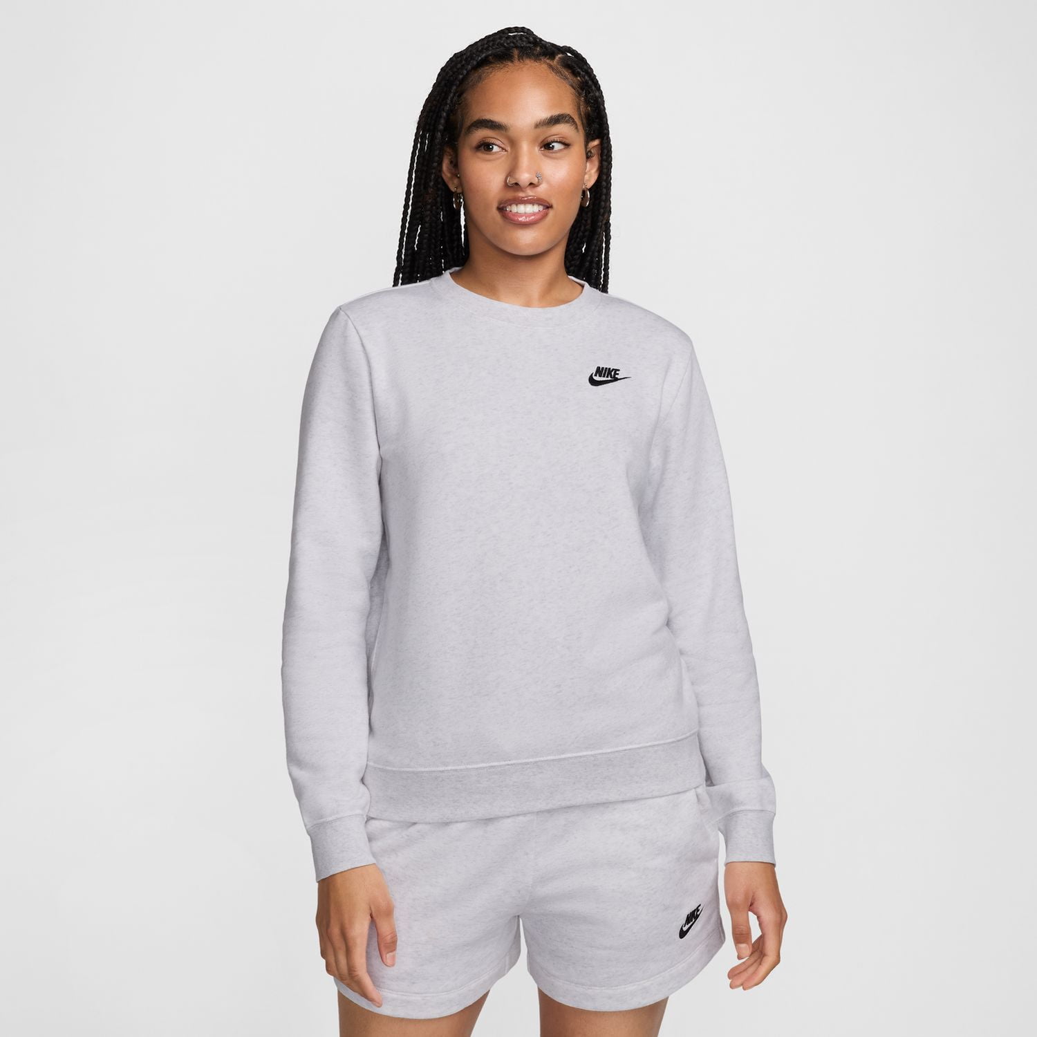 Nike Sportswear Club Fleece Women's Crew-Neck Sweatshirt Color: Birch ...