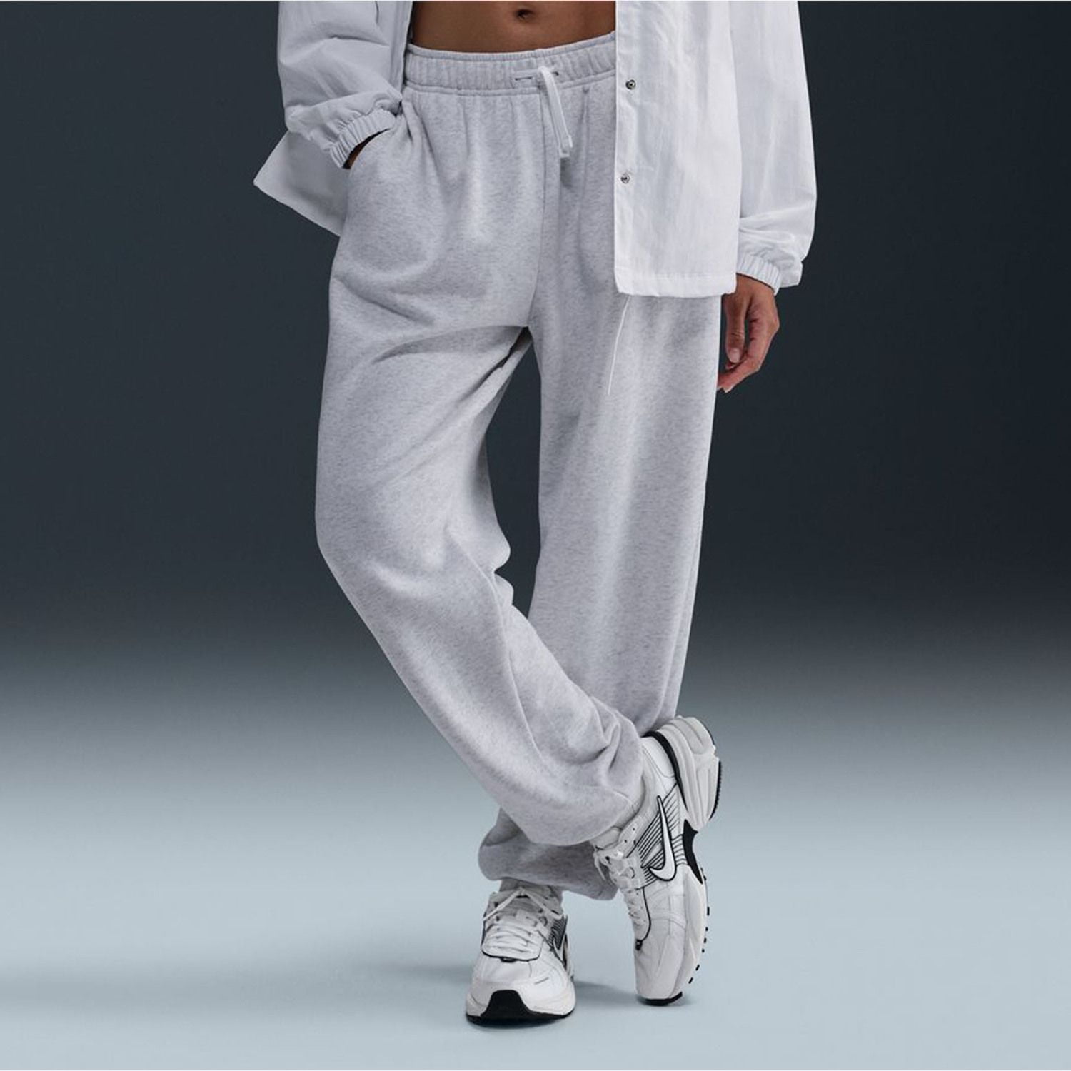 Women's Nike Sportswear Oversized Club Fleece Sweatpants Color: Birch ...