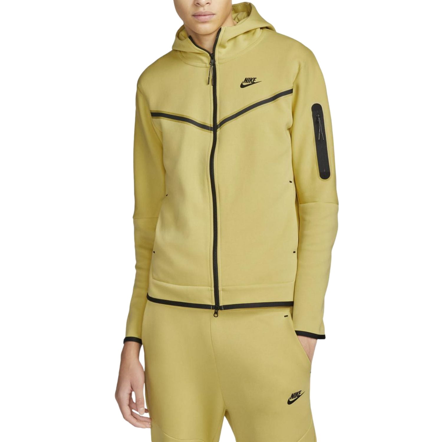 Nike Sportswear Tech Fleece Full-Zip HoodieSaturn Gold/Black - Walmart.com