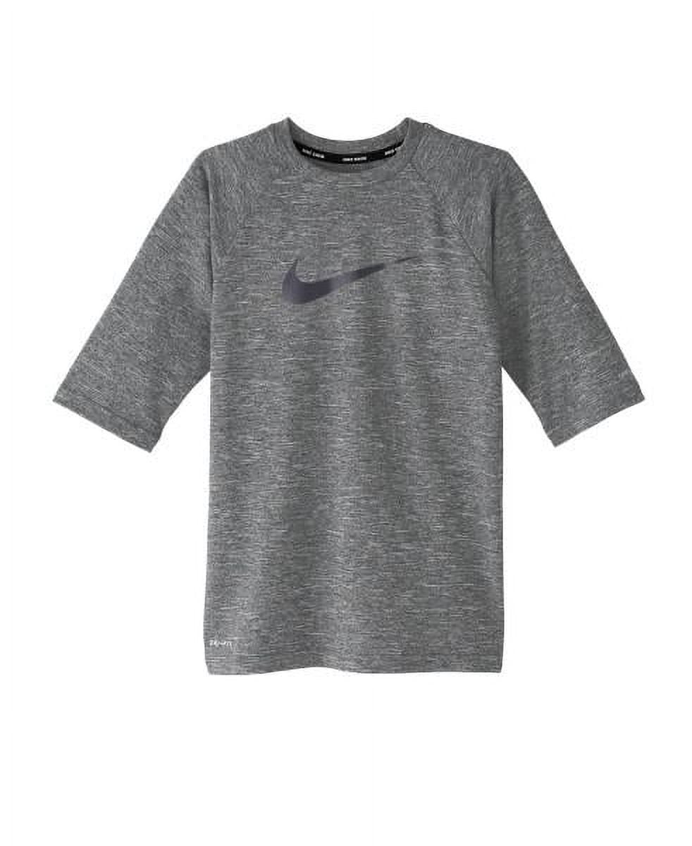 Nike Swim Boys' Heather Half Sleeve Hydro Rash Guard Black SM (7-8 Big ...