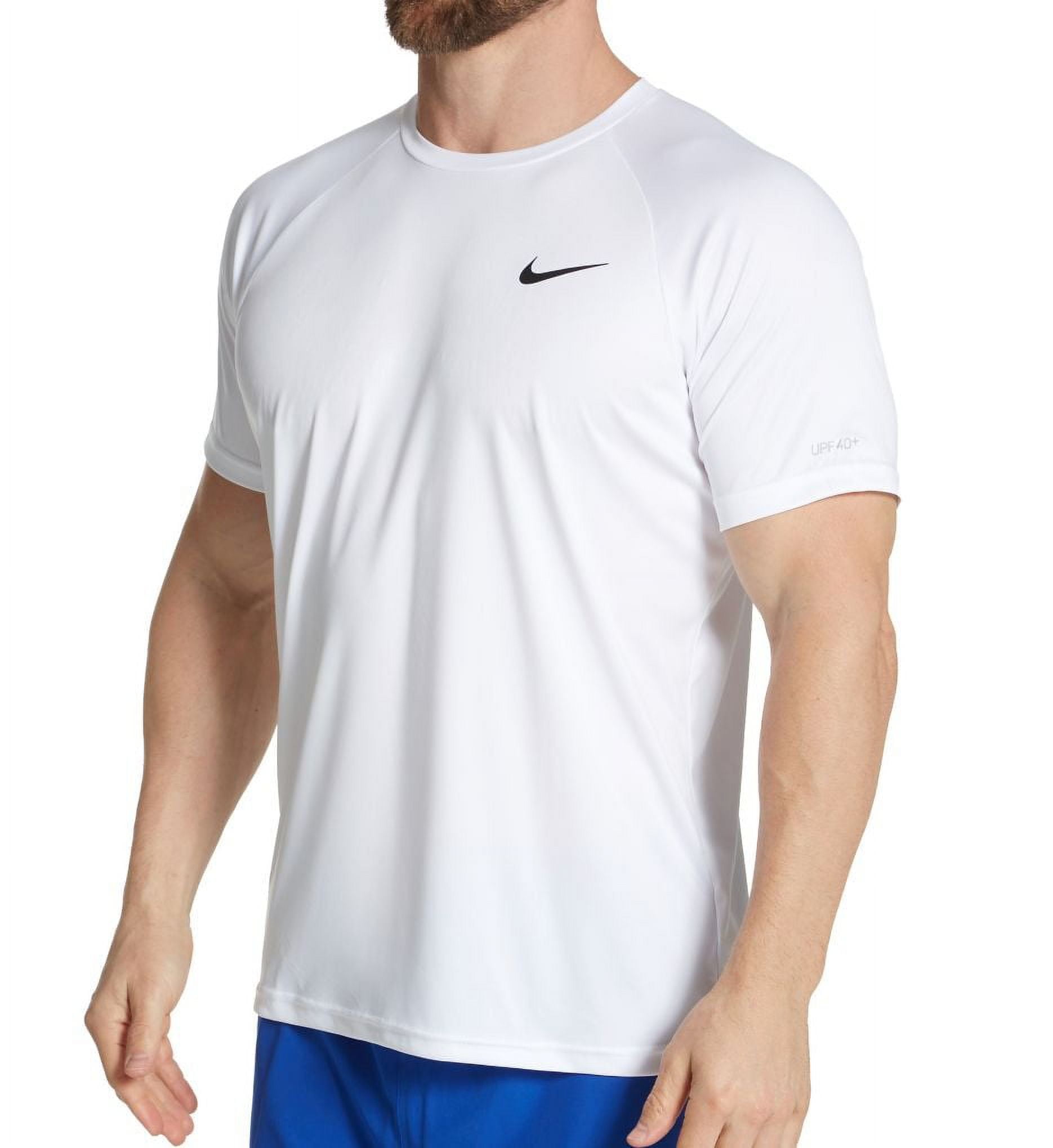 Nike Swim Men's Essential Short Sleeve Hydroguard Rash Guard White ...