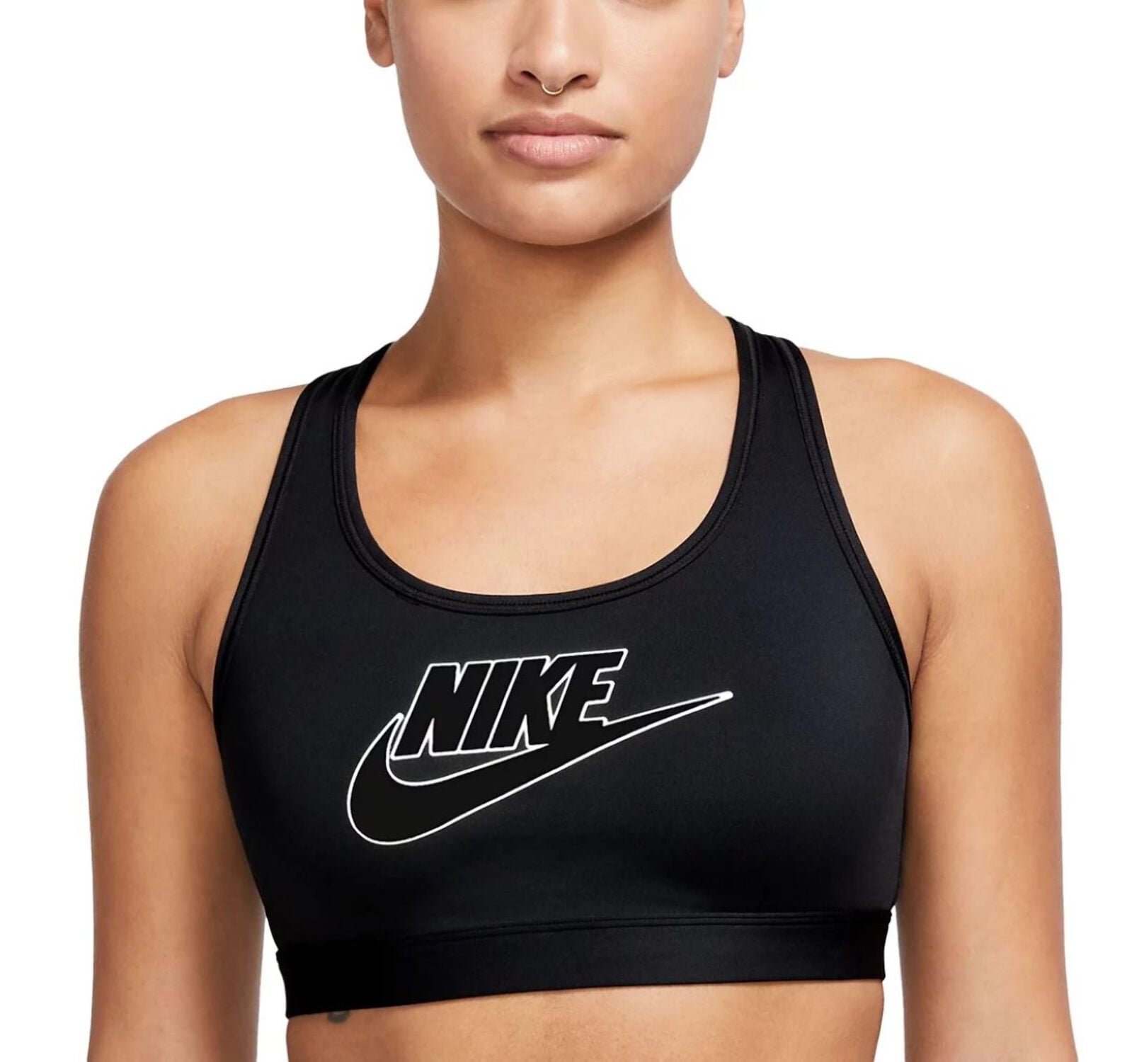 Nike Swoosh Logo Medium-Support Padded Sport Bra - Walmart.com