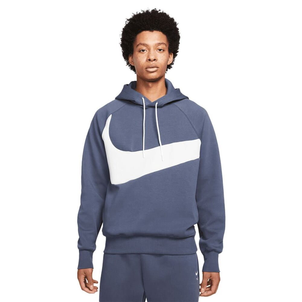 Nike Swoosh Tech Fleece Pullover Hoodie Navy/White DD8222-437 Men's ...