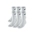 Nike Unisex Dri-FIT Crew Training Socks, 6-Pack, White, Moisture Wicking, Size 8-12 - Walmart.com