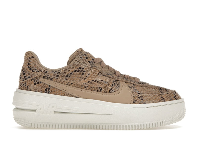 Nike Women's Air Force 1 PLT.AF.ORM Brown Snakeskin Print Shoes, from ...