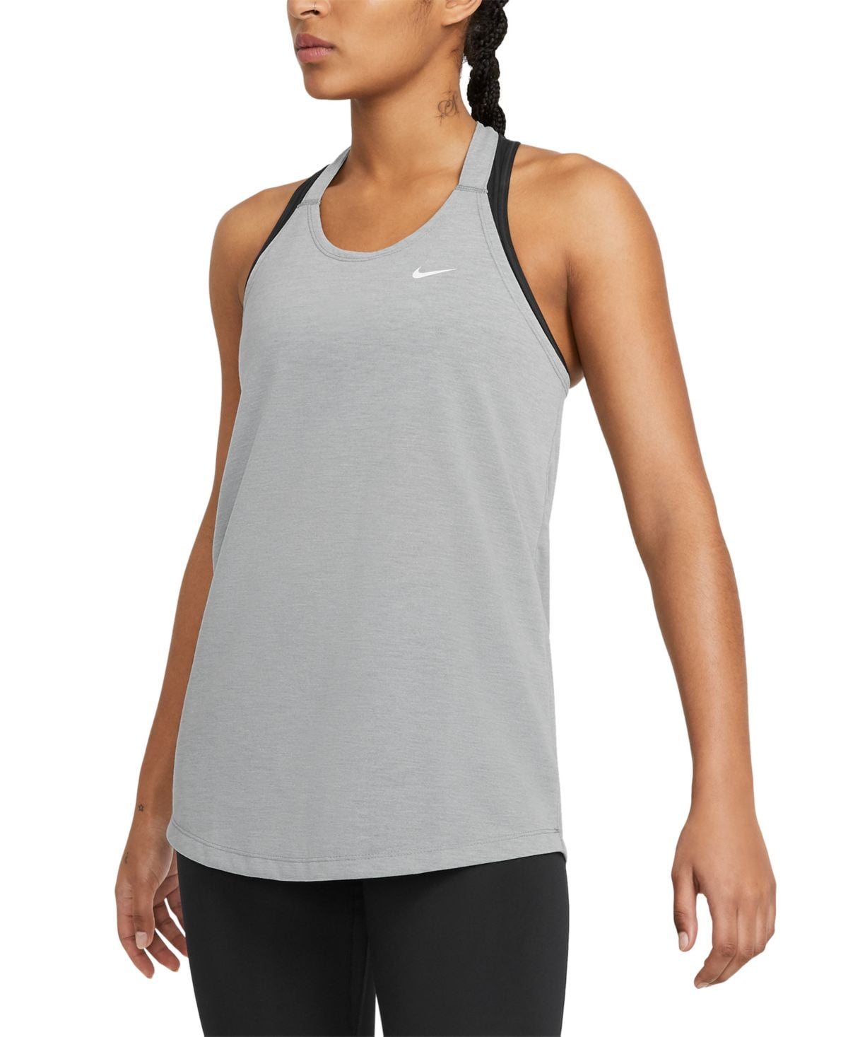 Nike Womens Elastika T-Back Logo Top,Smoke Grey/Htr/White,X-Large ...
