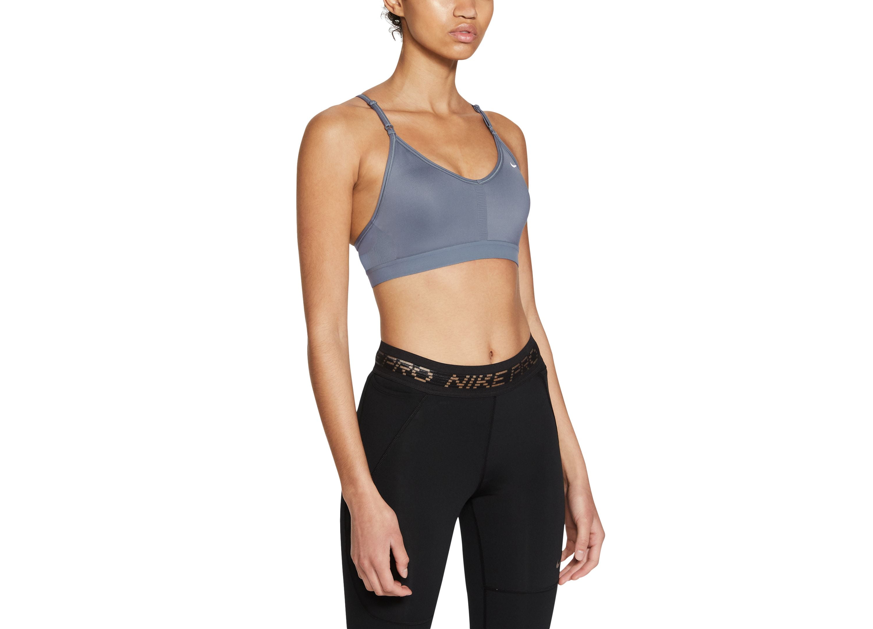 Nike Womens Indy V Neck Low Impact Sports Bra Ashen Slateashen Slatewhite L - Walmart.com