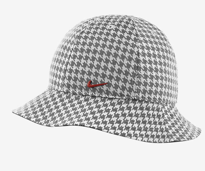 Nike Womens NSW Icon Clash Houndstooth Bucket Grey Red DJ5840-010 Size ...