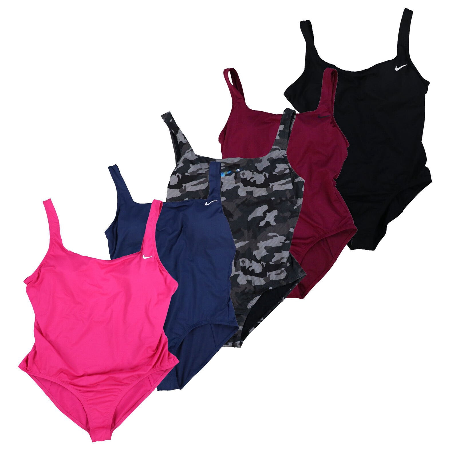 Nike Womens One Piece Swim Suit Bathing Suit Swimwear Padded Swimsuit M ...