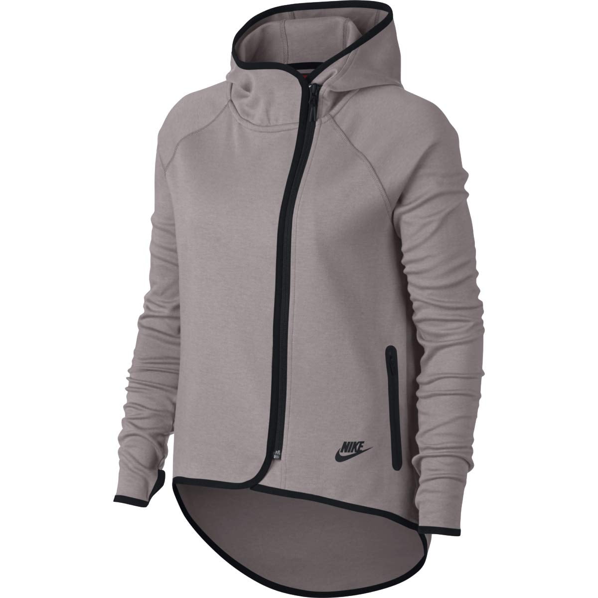 Nike Womens Sportswear Full Zip Tech Fleece Cape Black/Black X-Large ...