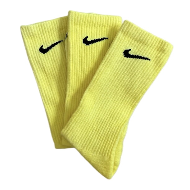Nike Yellow Pack Crew Socks Dri Fit, Unisex, 3 - Pack - Walmart ...