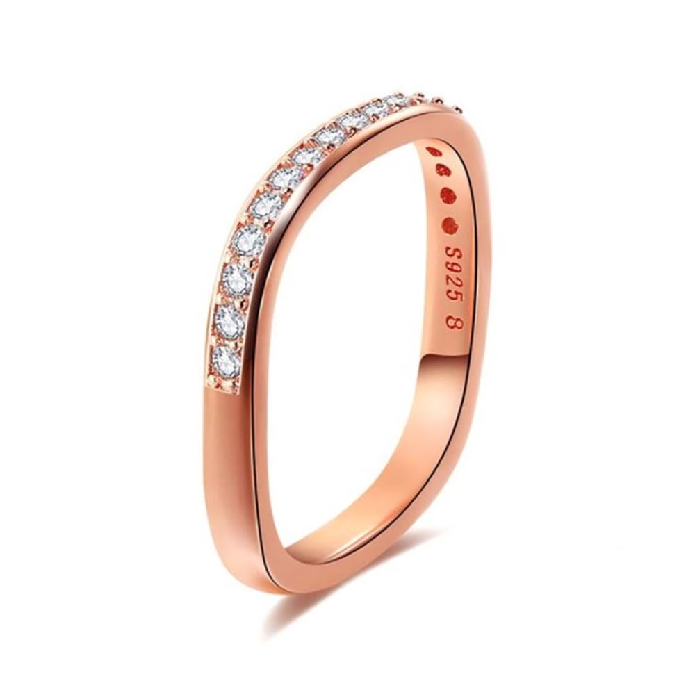 Nikita Anniversary Band for Women Sterling Silver Square Wedding Band ...
