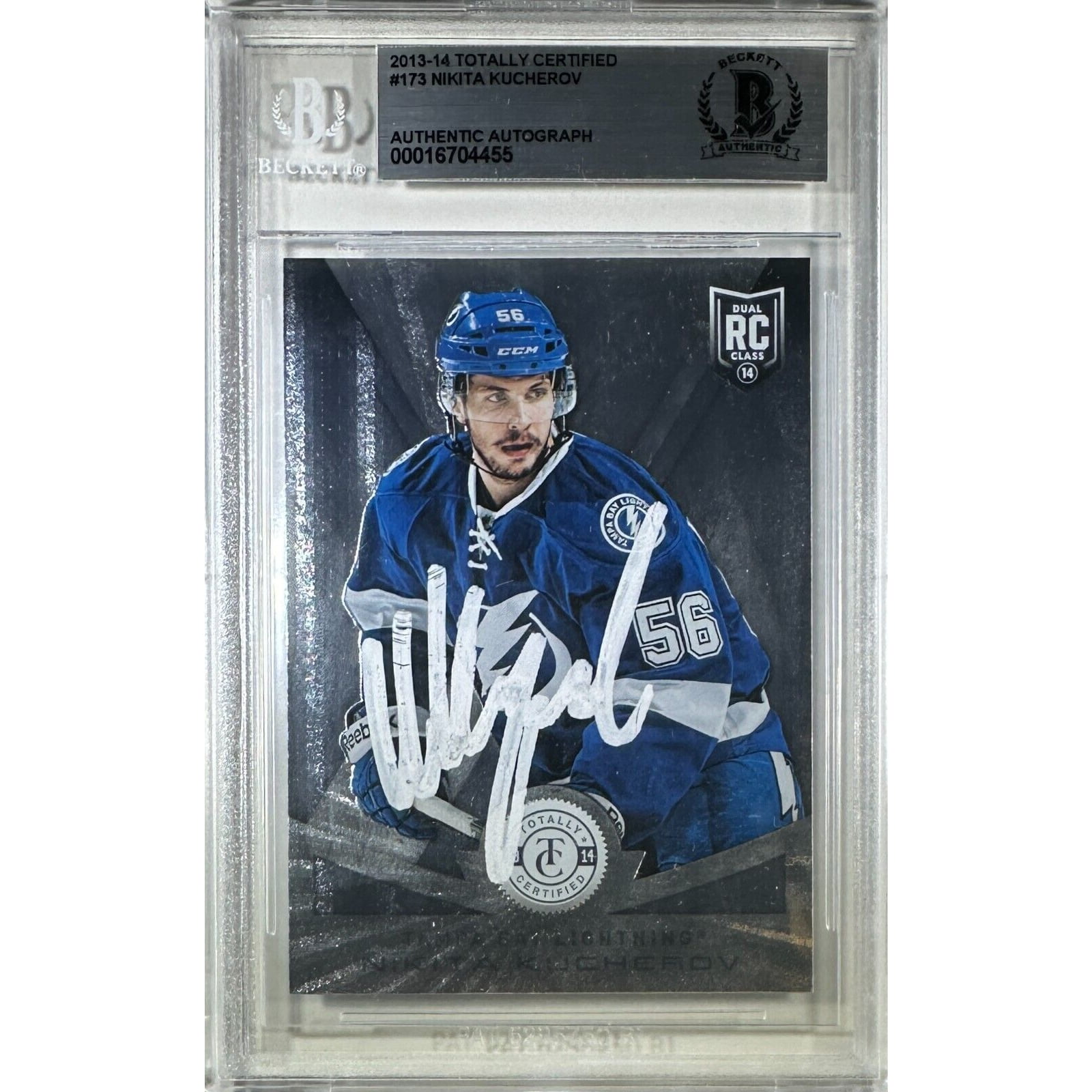Nikita Kucherov auto rookie card 2013-14 Panini #173 Tampa Bay BAS ...