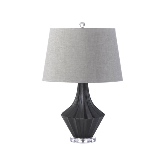 Nikki Chu Home Decorative Black and Gray Porcelain Table Lamp with ...