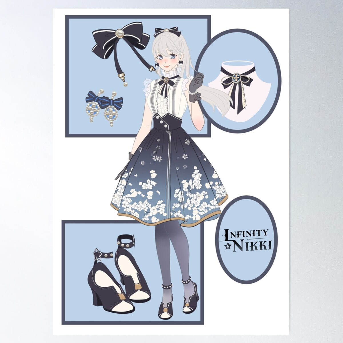 Nikki Floral Memory Outfit Poster Wall Art, Modern Wall Decor For ...