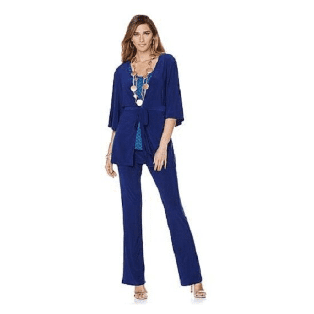 Nikki by Nikki Poulos Gail Kimono with Obi Sash in Navy, XS - Walmart.com