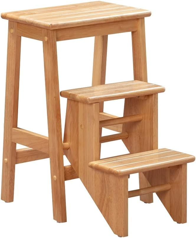 Niko 3-Tier Step Stool, Counter Height, Natural - Walmart.com