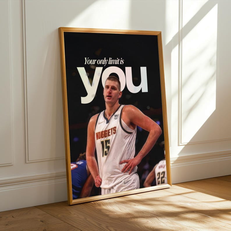 Nikola Jokic Motivational Basketball Sports Portrait Wall Art Poster ...