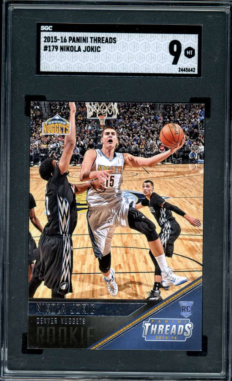Nikola Jokic Rookie Card 2015-16 Panini Threads #179 SGC 9 - Walmart.com