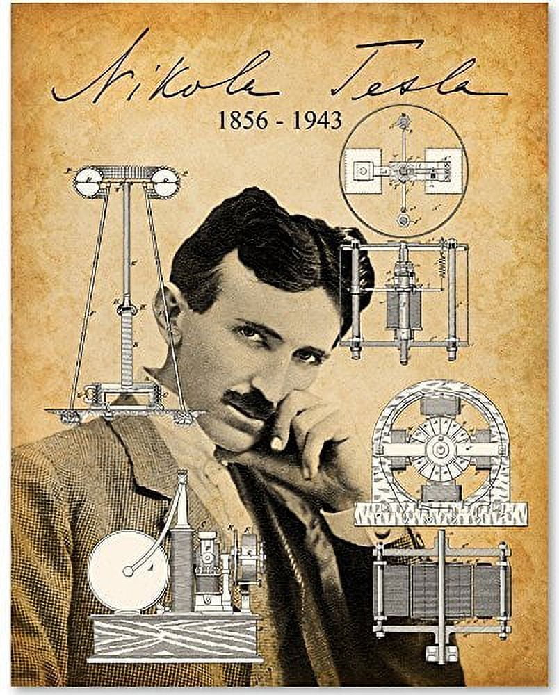 Nikola Tesla Portrait - 11x14 Unframed Art Print - Walmart.com