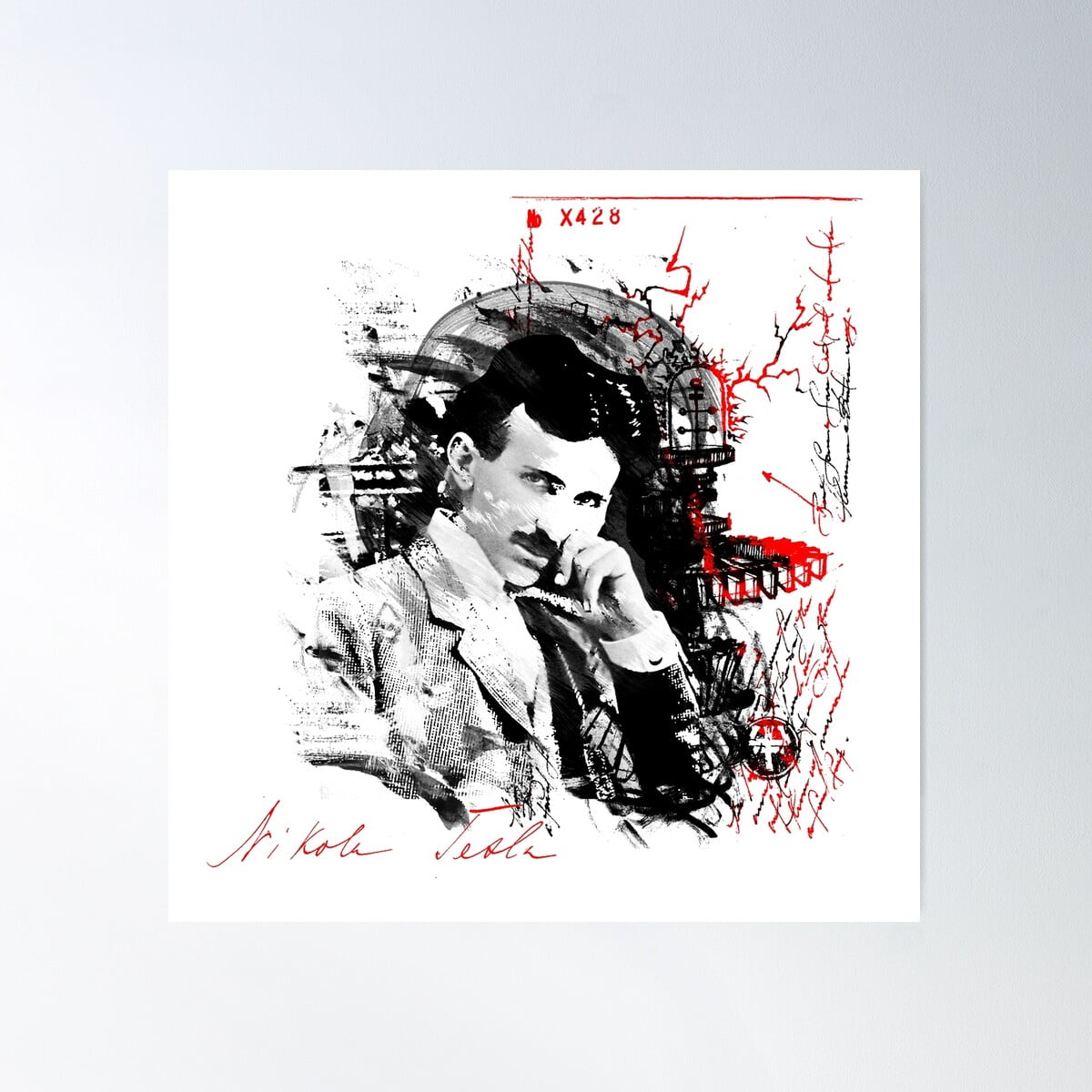 Nikola Tesla Poster Wall Art, Modern Wall Decor For Living Room Bedroom ...