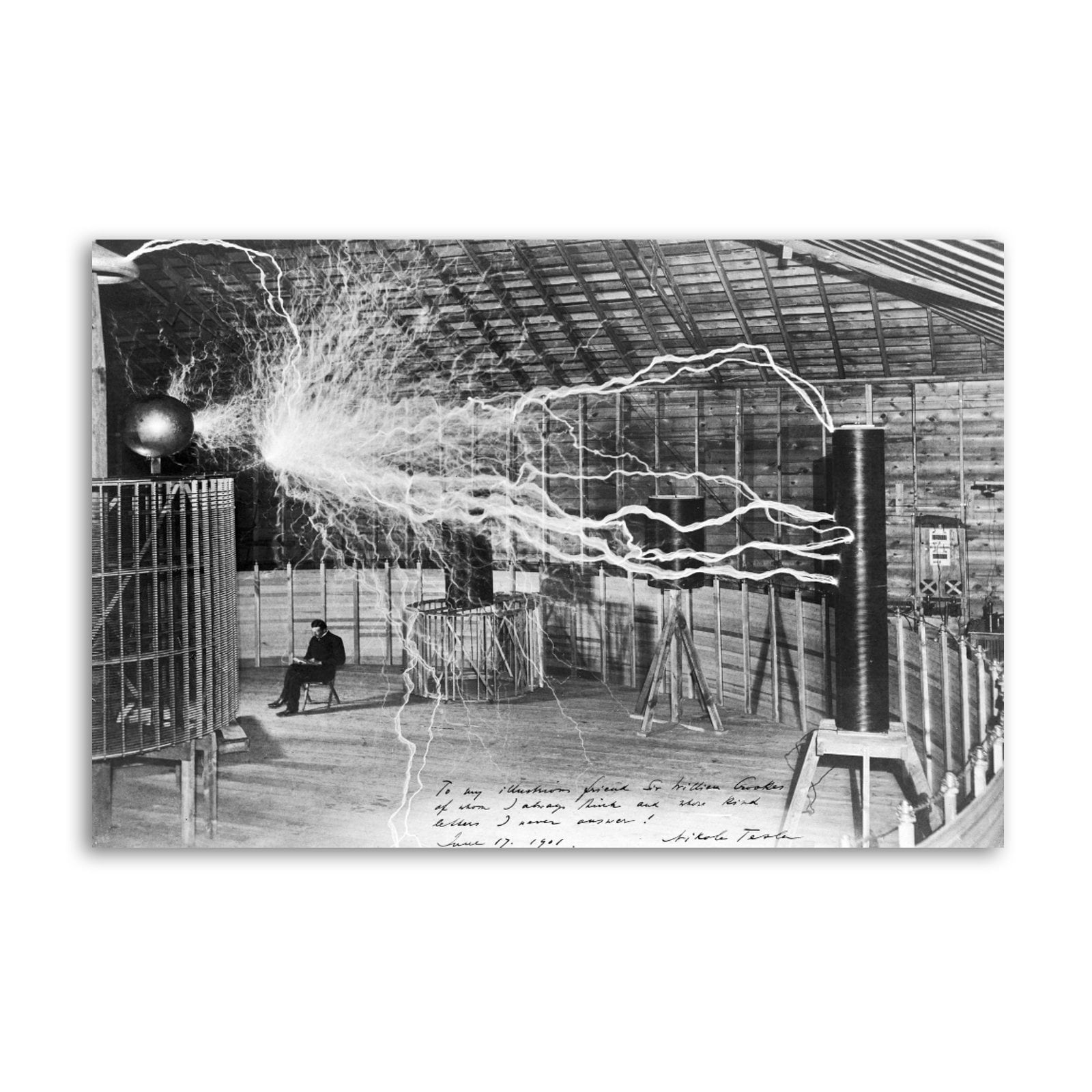 Nikola Tesla Reading in His Colorado Springs Laboratory Canvas Wall Art ...