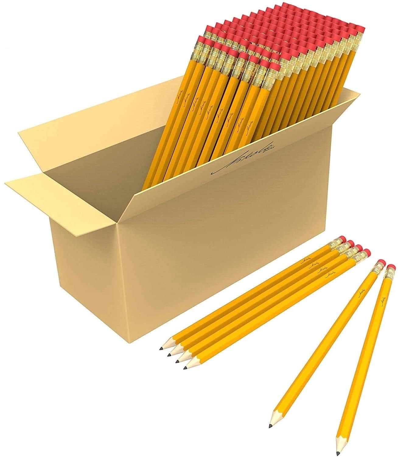 Nikola Works Premium Pre-Sharpened #2 HB Pencils, USA Standard, Wood ...