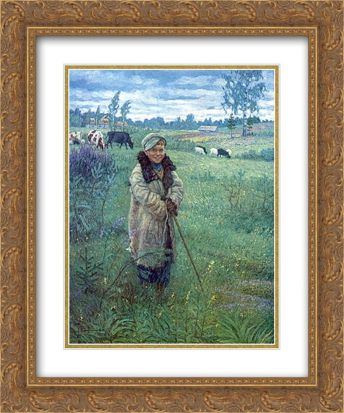 Nikolay Bogdanov Belsky 2x Matted 20x24 Gold Ornate Framed Art Print ...