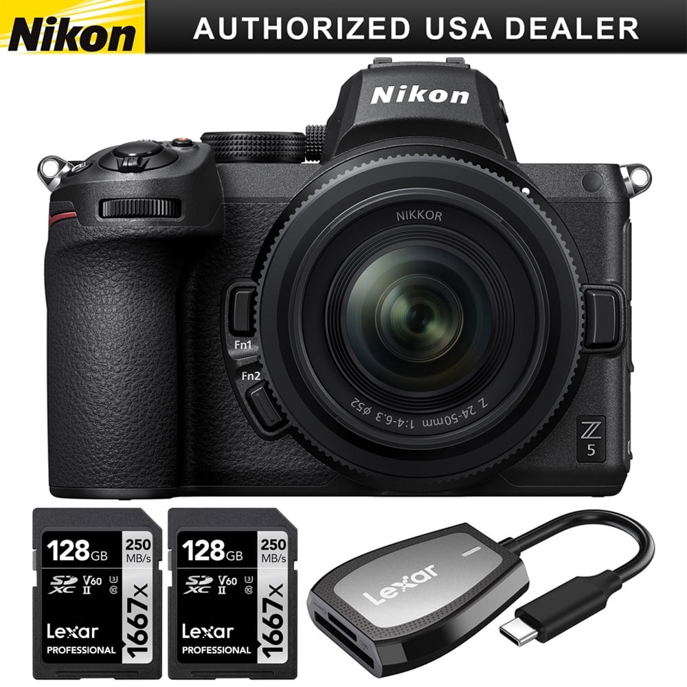 Nikon 1641 Z5 Full Frame Mirrorless Camera Body FX 4K + 24-200mm F4-6.3 VR Lens Bundle with 2x ...