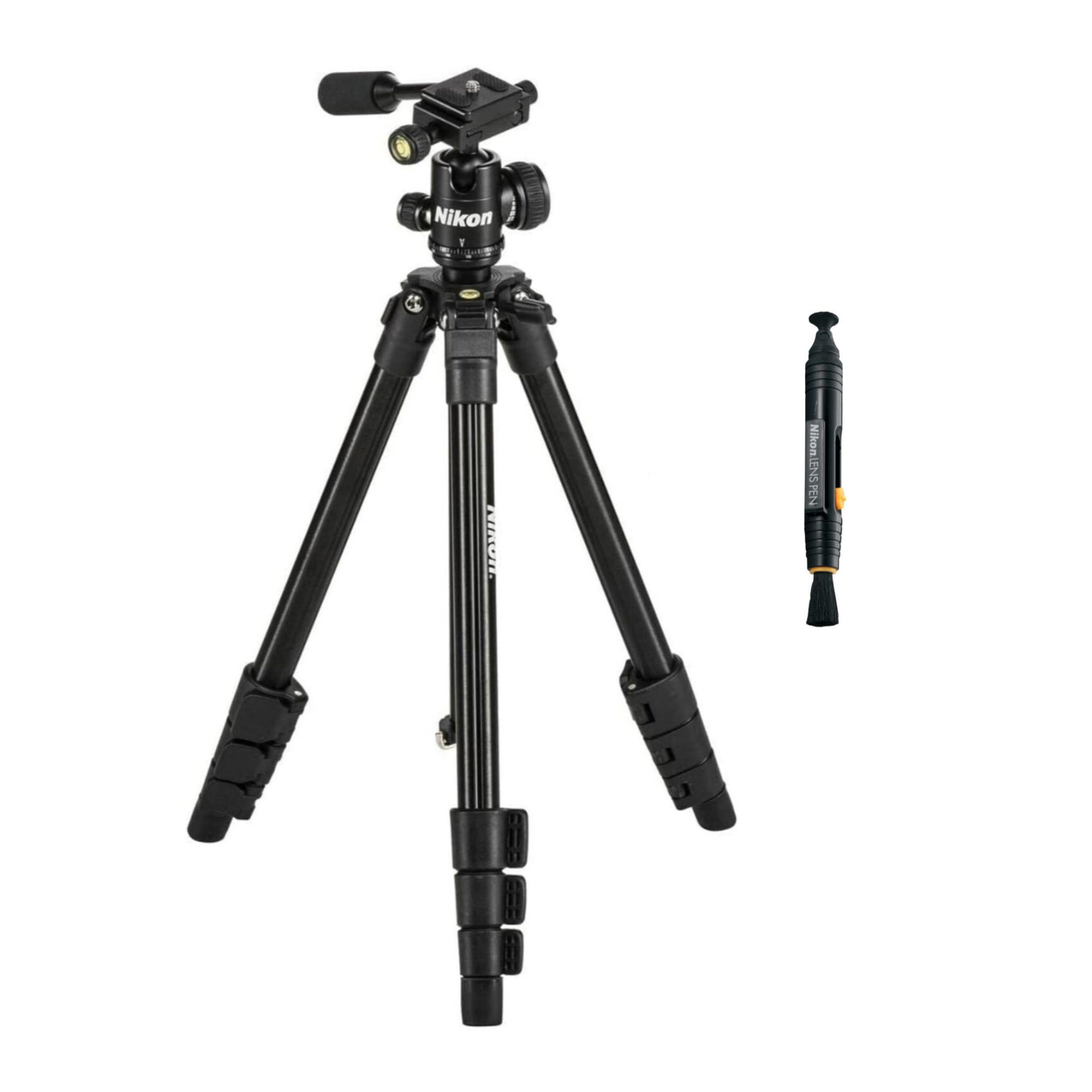 Nikon 16749 Compact Four-Section Aluminum Tripod (Black) with Cleaning ...