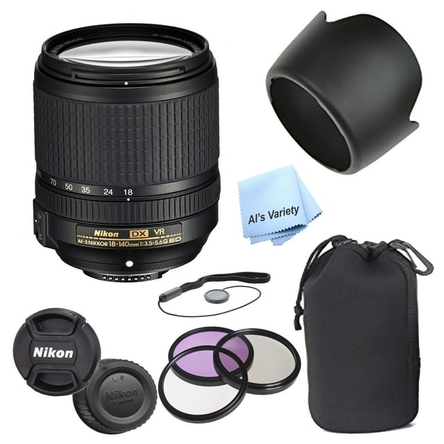 Nikon AF-S DX NIKKOR 18-140mm VR Zoom Lens with 3 Piece Filter Kit ...