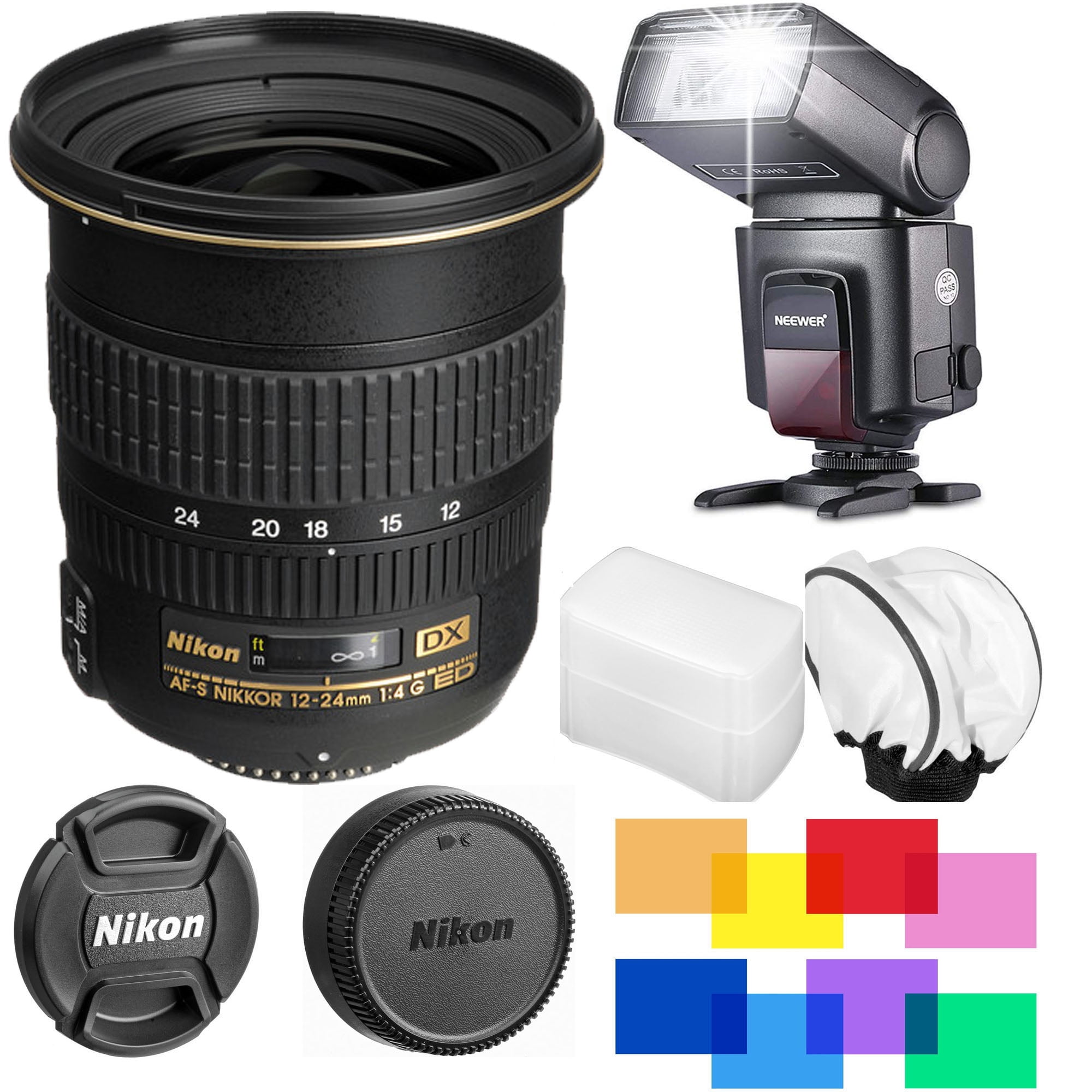 Nikon AF-S DX Zoom-NIKKOR 12-24mm f/4G IF-ED Lens Flash Bundle ...
