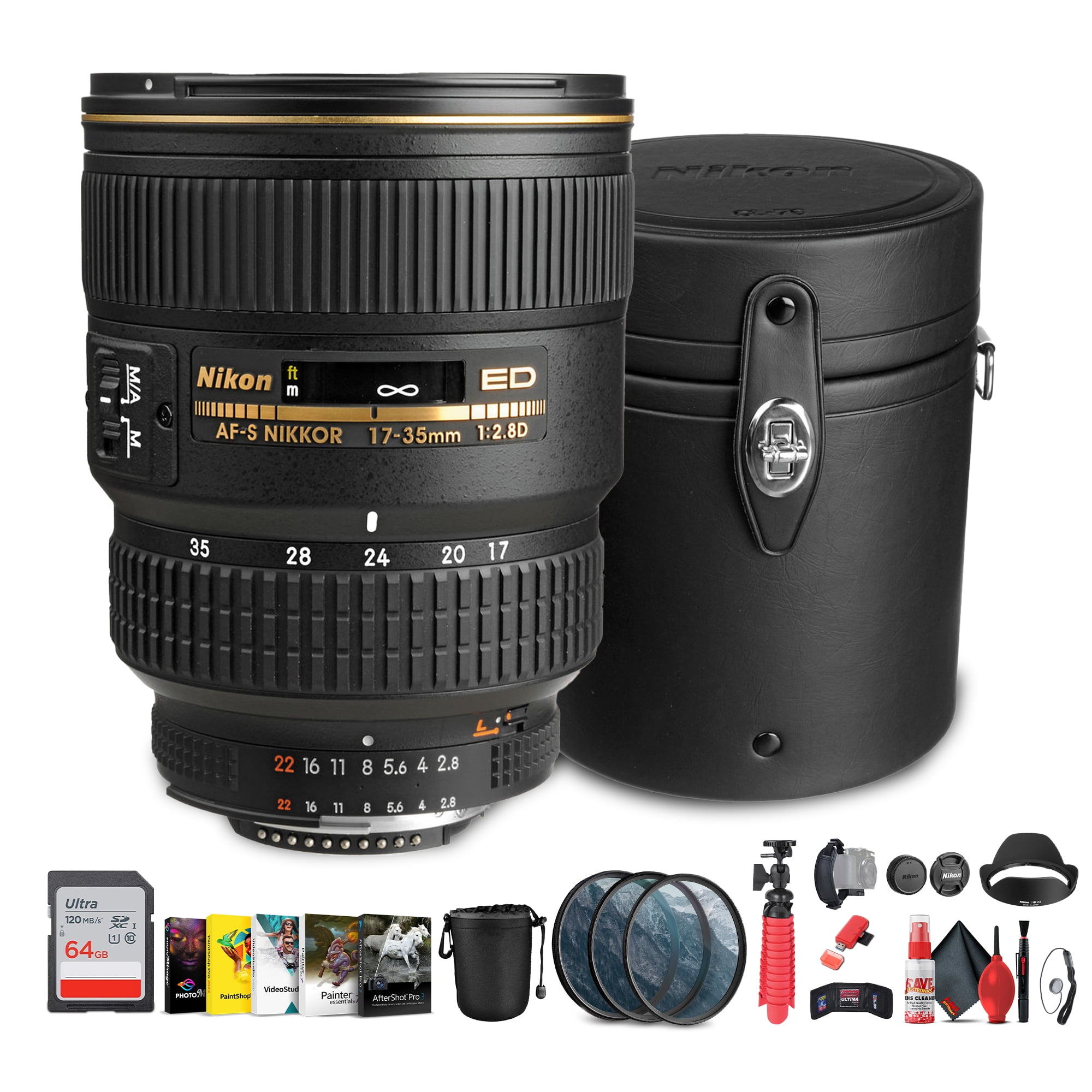 Nikon AF-S 17-35mm f/2.8D IF-ED Wide Angle Zoom Lens Autofocus Bundle ...