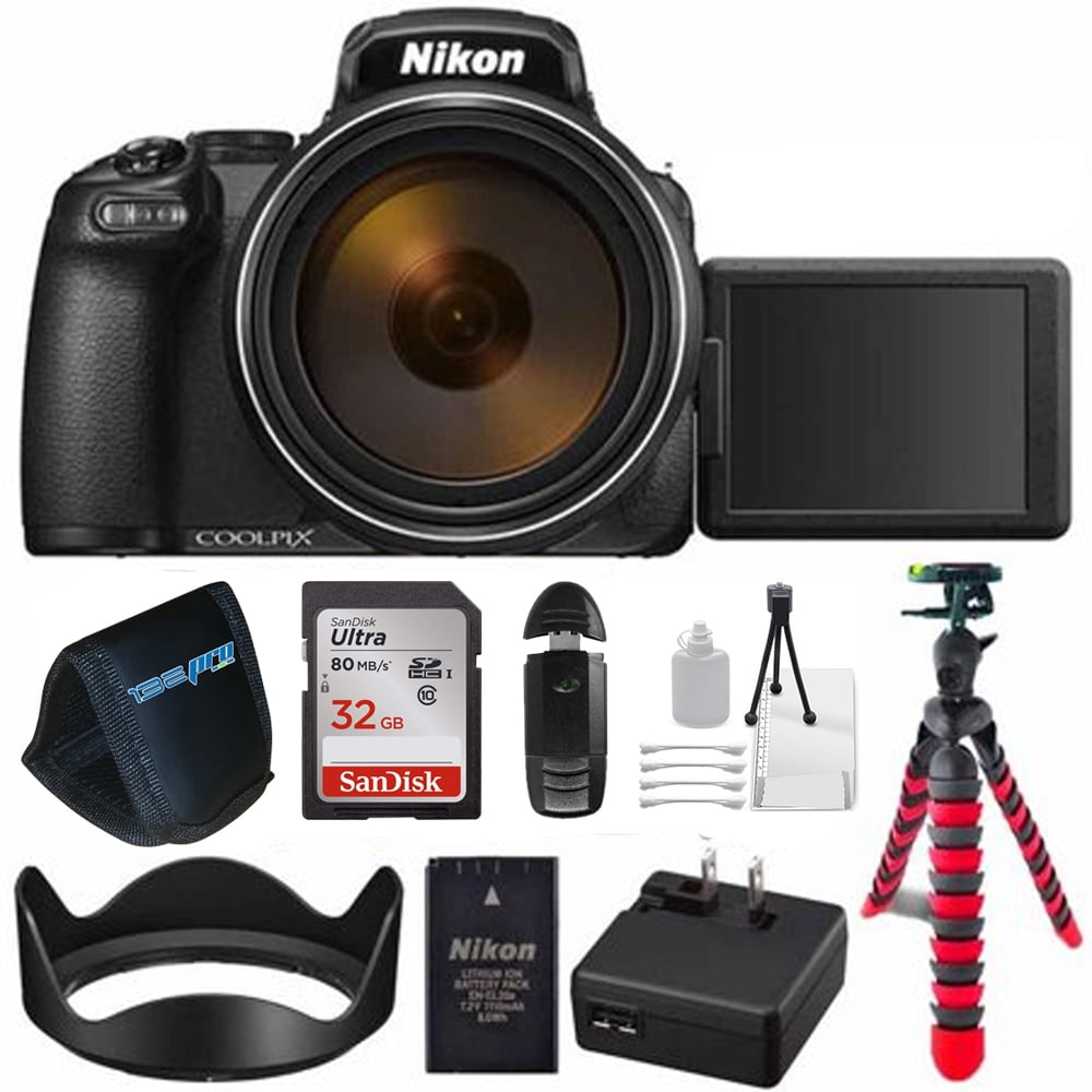 Nikon COOLPIX P1000 16.7MP Digital Camera Black with 32GB Card & and ...