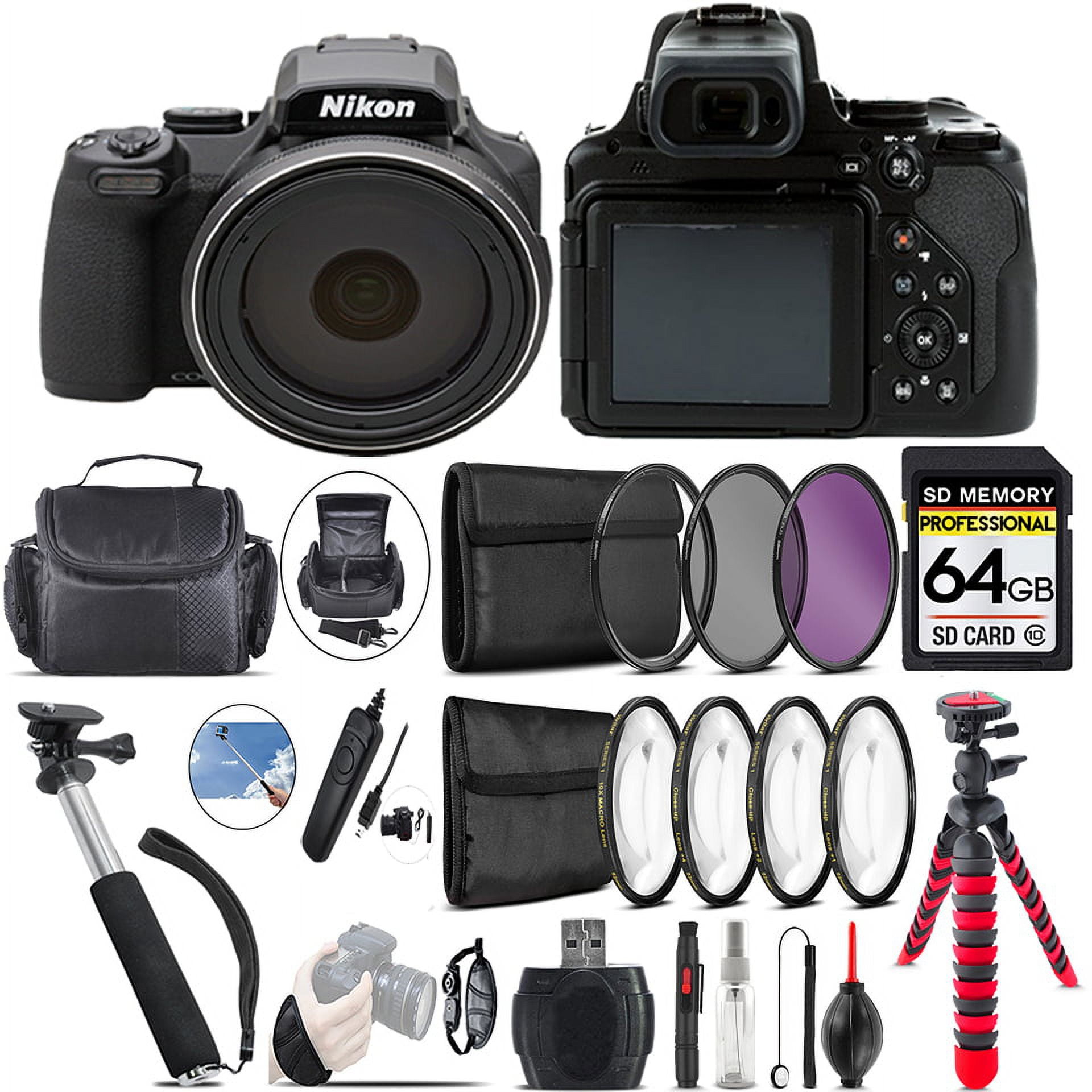 Nikon COOLPIX P1000 DSLR Professional Digital Camera Bundle - 64GB ...