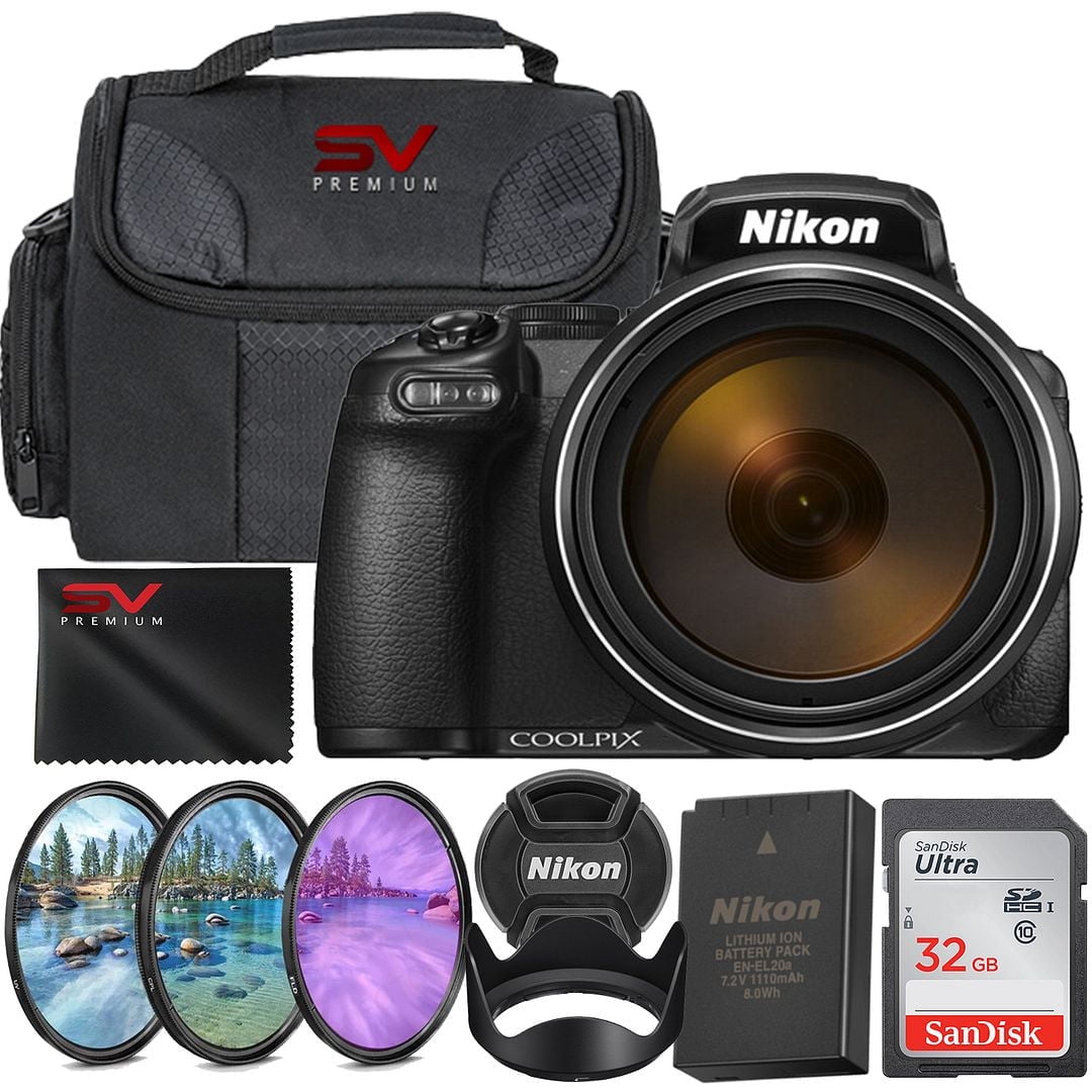Nikon COOLPIX P1100 125x Super Zoom Compact Digital Camera + SanDisk 32GB Memory Card + Tripod ...