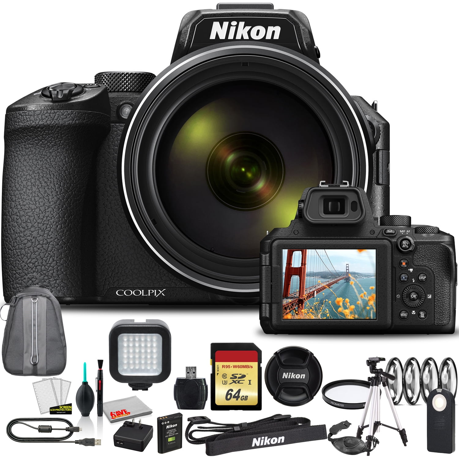 Nikon COOLPIX P950 Camera - Kit with Bag + LED Light + More ...